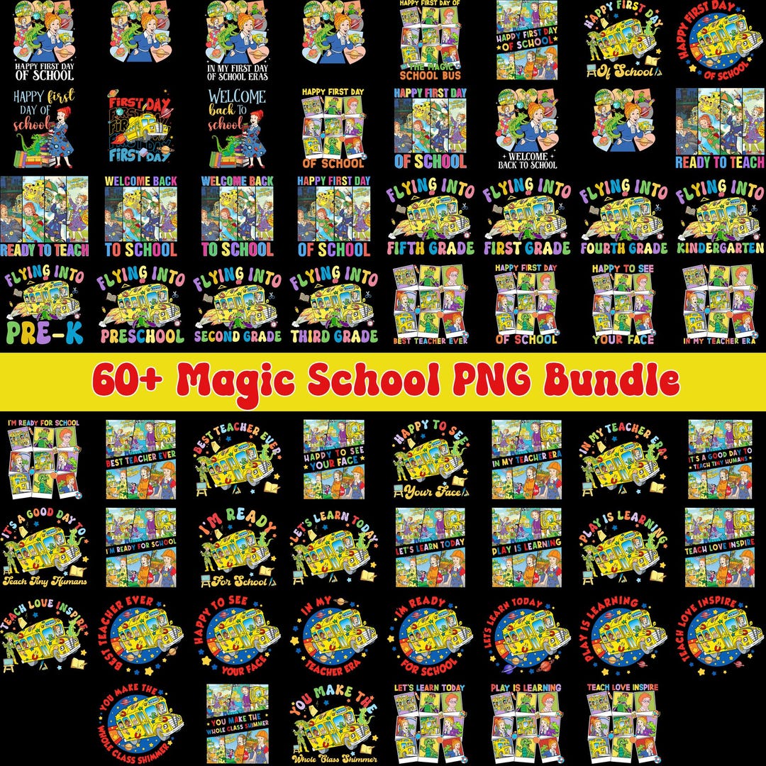60+ Teacher the Magic School Bus Bundle, Ms Frizzle Back to School Png ...