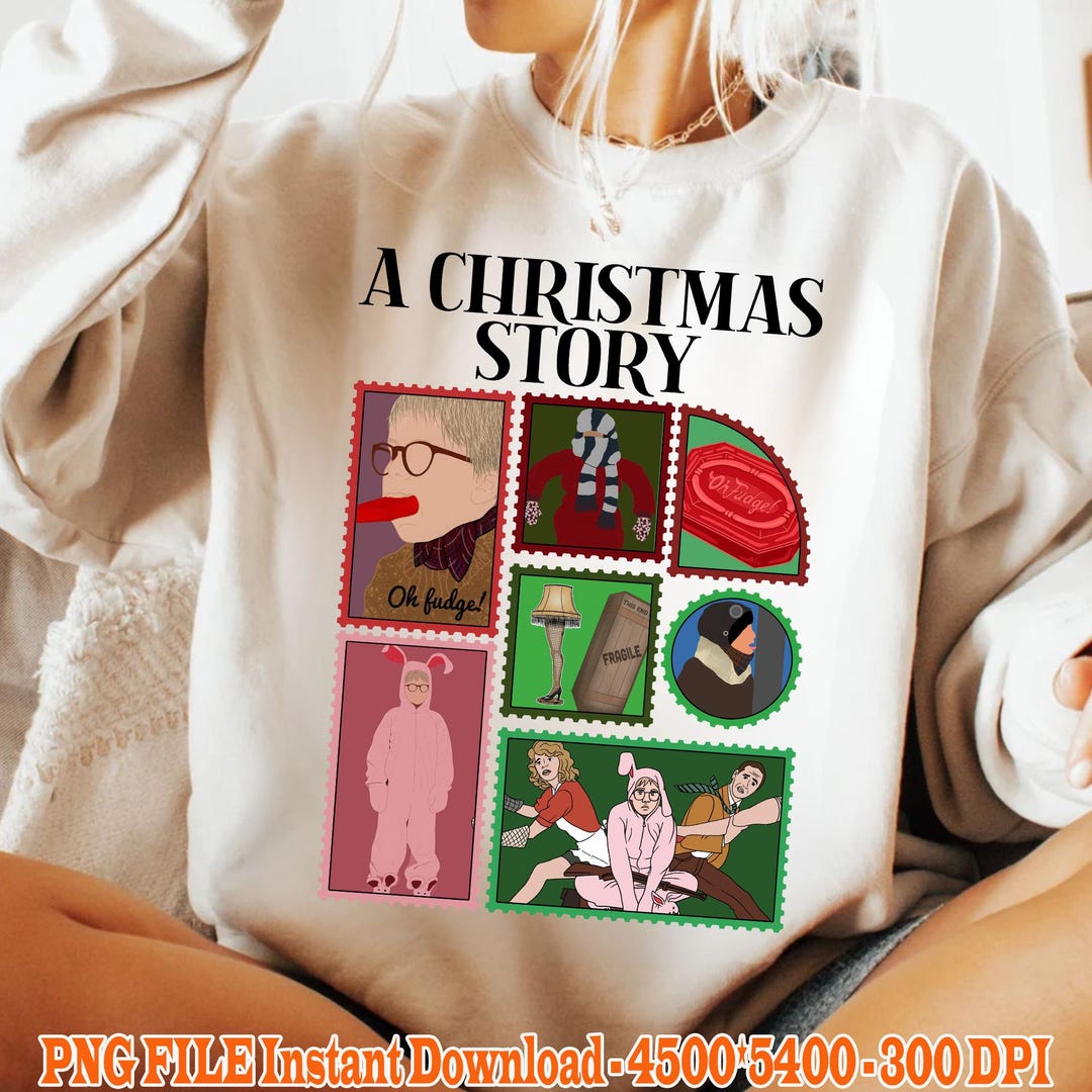 A Christmas Story Png, Retro Christmas Movie Story Png, Christmas 90s ...