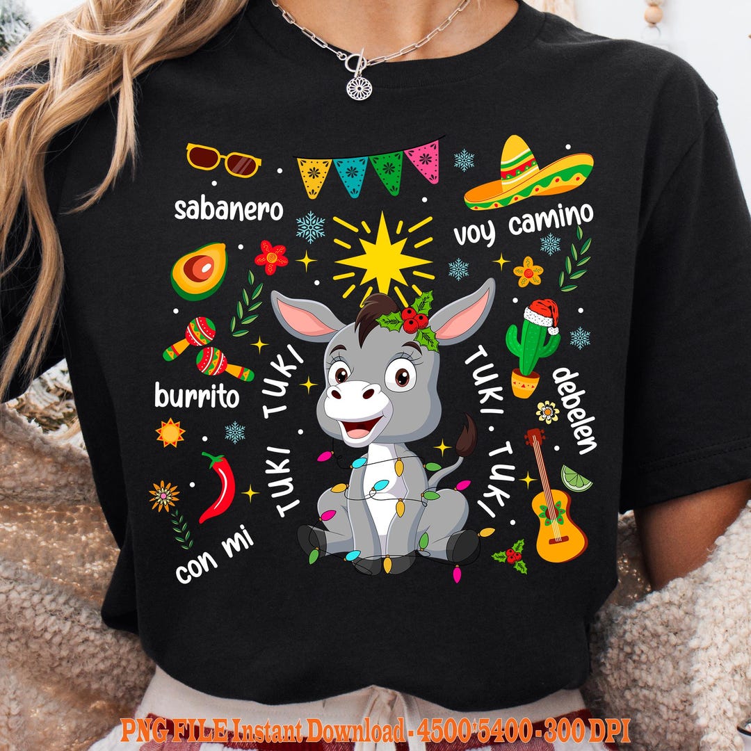 Mi Burrito Sabanero Mexican PNG, Feliz Navidad Digital Download, Tuki ...