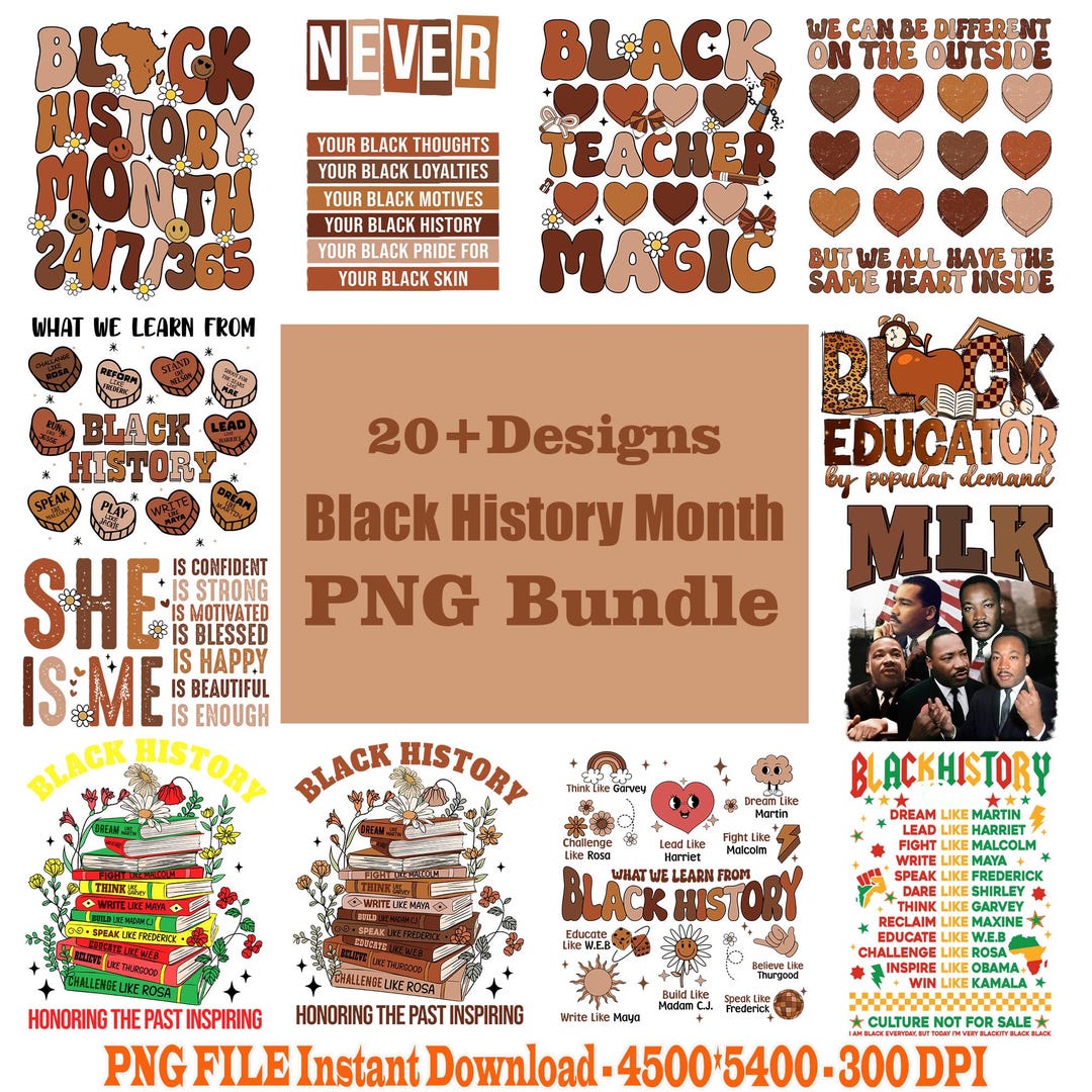 20+ Black History Month Png Bundle, Juneteenth Png Bundle, Black People ...