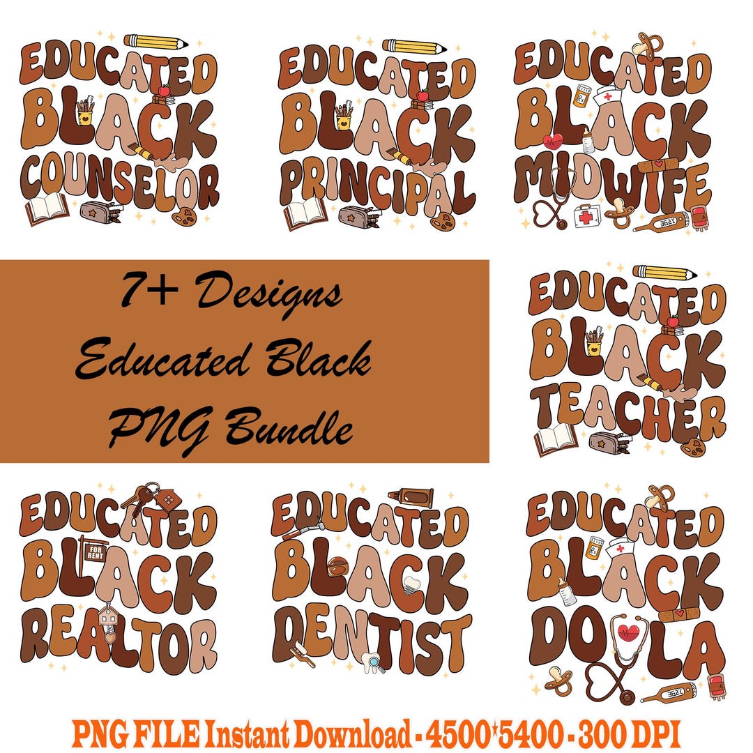 7+ Educated Black Teacher Png Bundle, Black History Month Png, Black ...