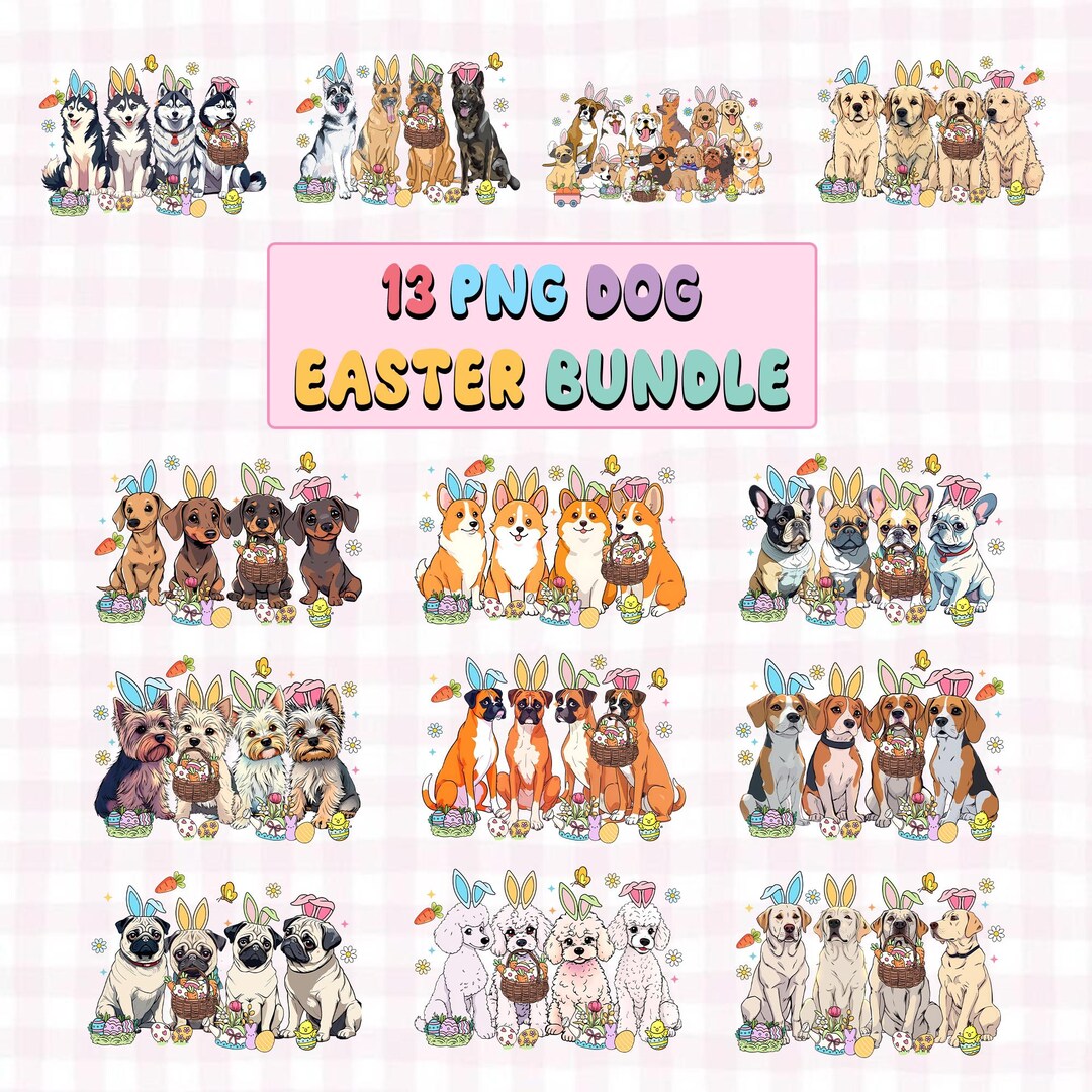 10+ Easter Dog PNG Bundle, Easter Day Png, Happy Easter Png, Easter Png ...