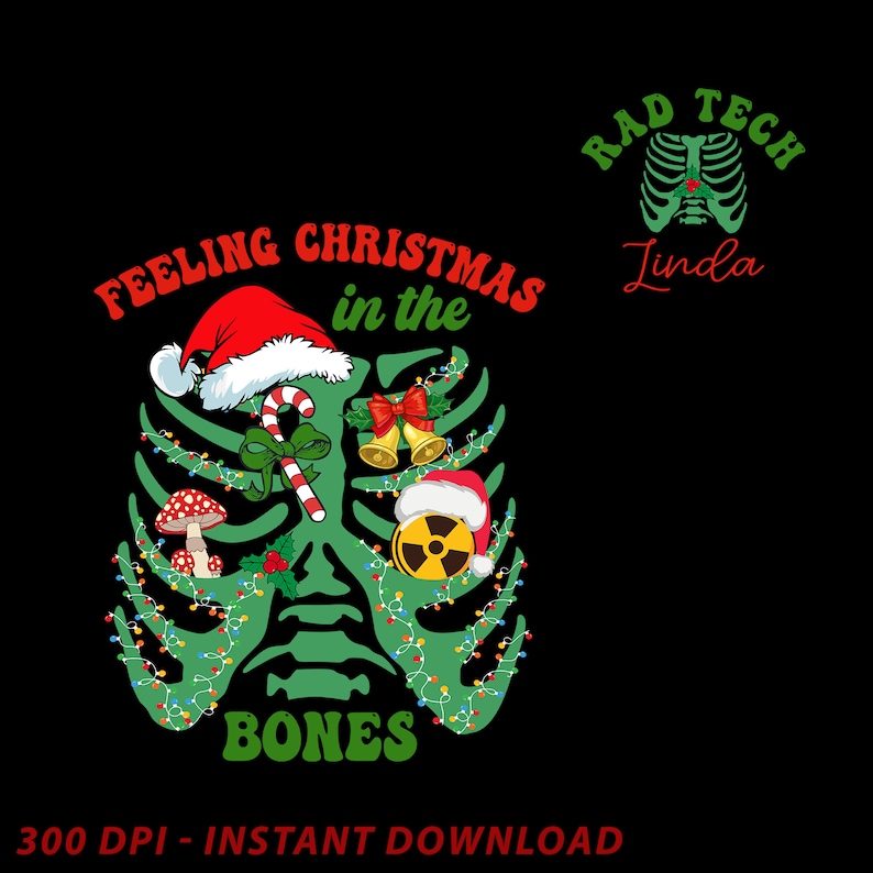 Christmas Feeling in Bones Png, Christmas Radiology Png, Christmas Rad ...