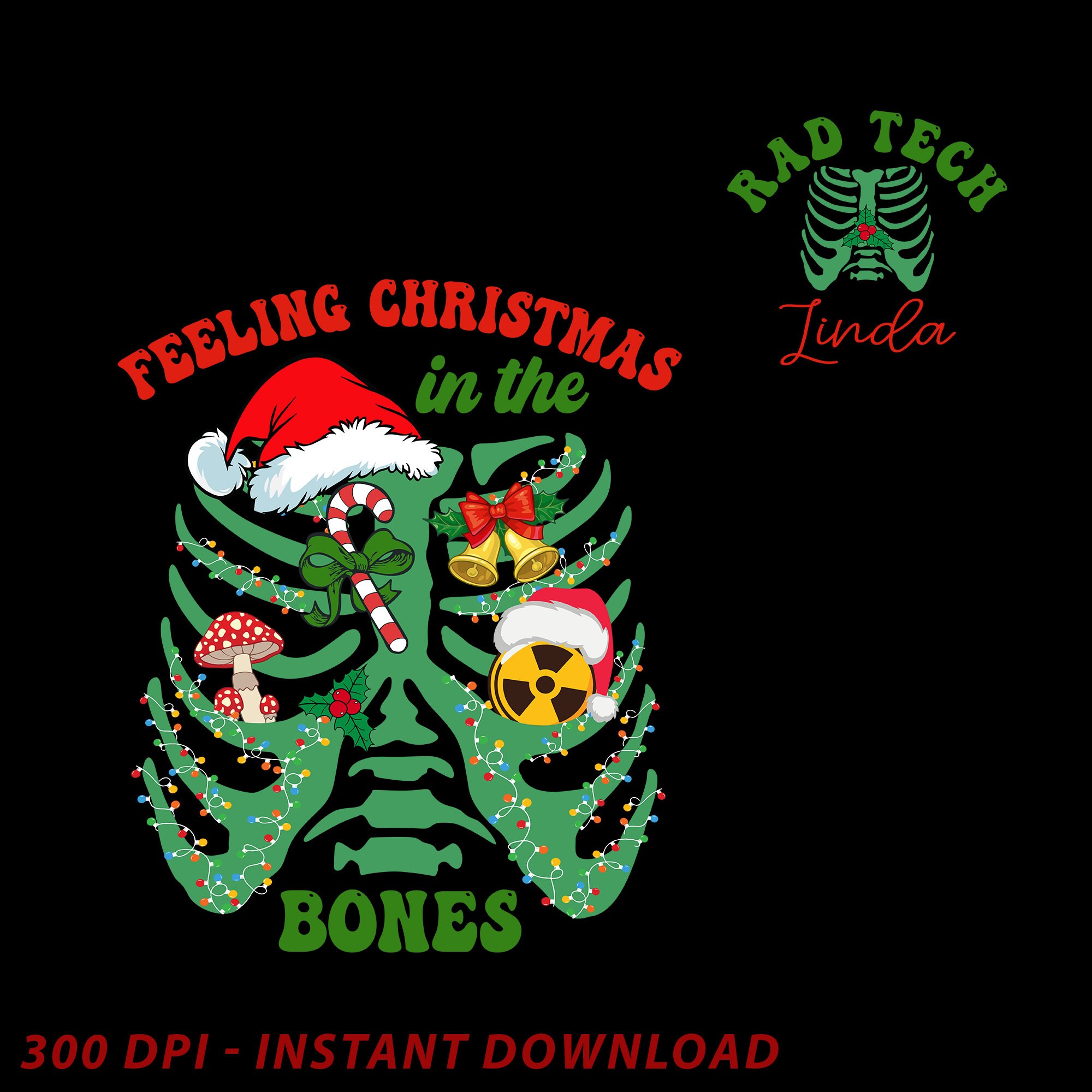 Christmas Feeling in Bones Png, Christmas Radiology Png, Christmas Rad ...