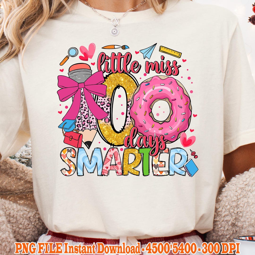 Little Miss 100 Days Smarter, 100 Days of School Png, Little Miss Png ...