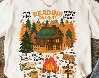 Cozy Cabin Reading Retreat Png, Fall Bookish Png, Book Lover Png ...