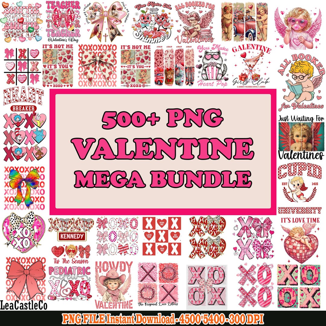 500+ Valentines Bundle Png, Valentine Mega Bundle Png, Kids Valentine ...
