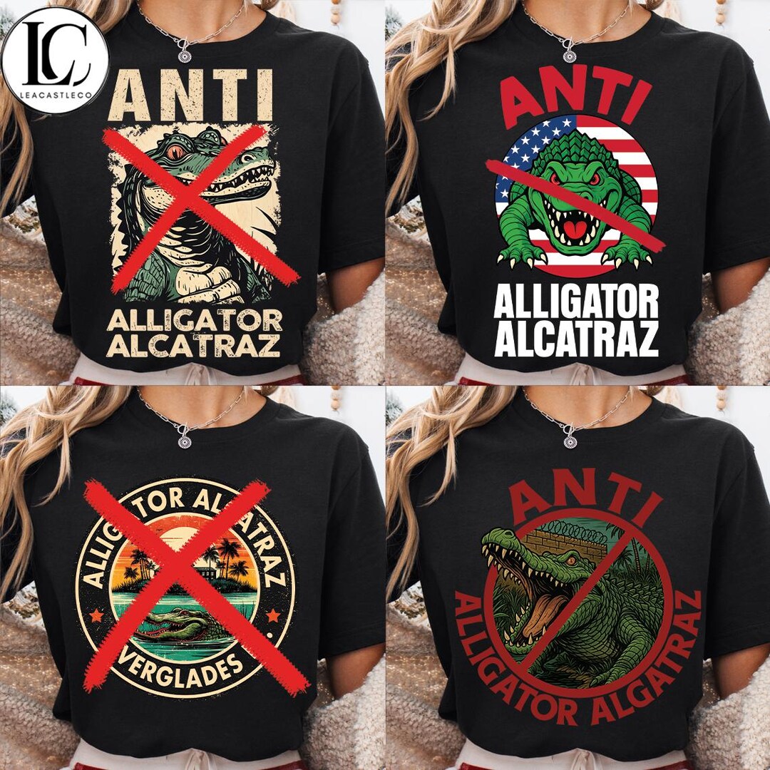 4 Designs Anti Alligator Alcatraz Png Everglades FL Digital Bundle PNG ...