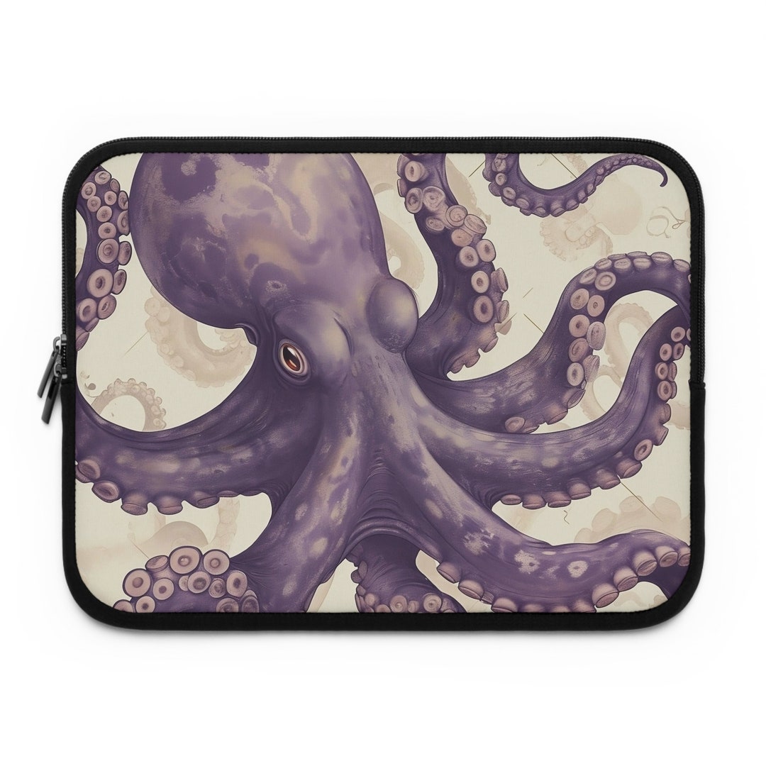 Octopus Laptop Sleeve Vintage Octopus Tablet Case Paisley Fabric Purple ...