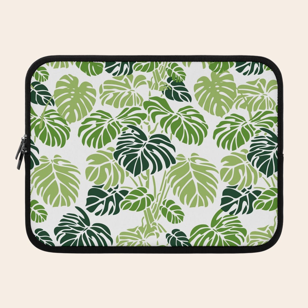 Tropical Palm Tree Laptop Sleeve Beach Palm Pattern Tropical Leaves ...