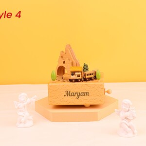 Personalized Music Box, Wooden Music Box, Engraved Name Music Box, Baby ...