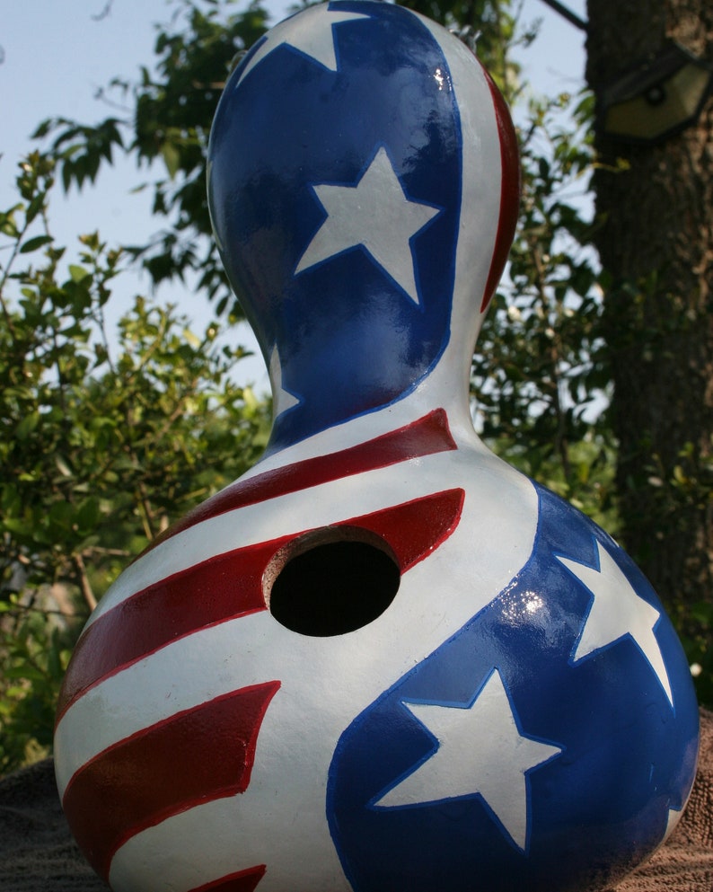 Stars and Stripes Gourd Birdhouse - Etsy
