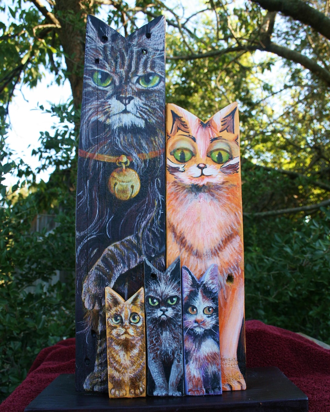 Feline Family Panel Display - Etsy