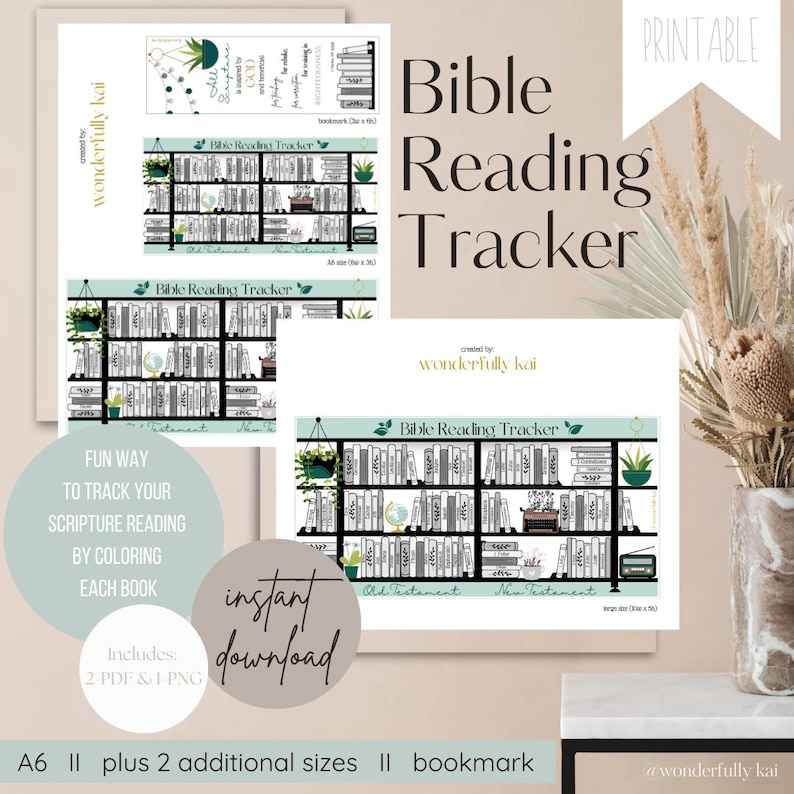 Aesthetic Bible Reading Tracker / Books of the Bible Reading Tracker ...