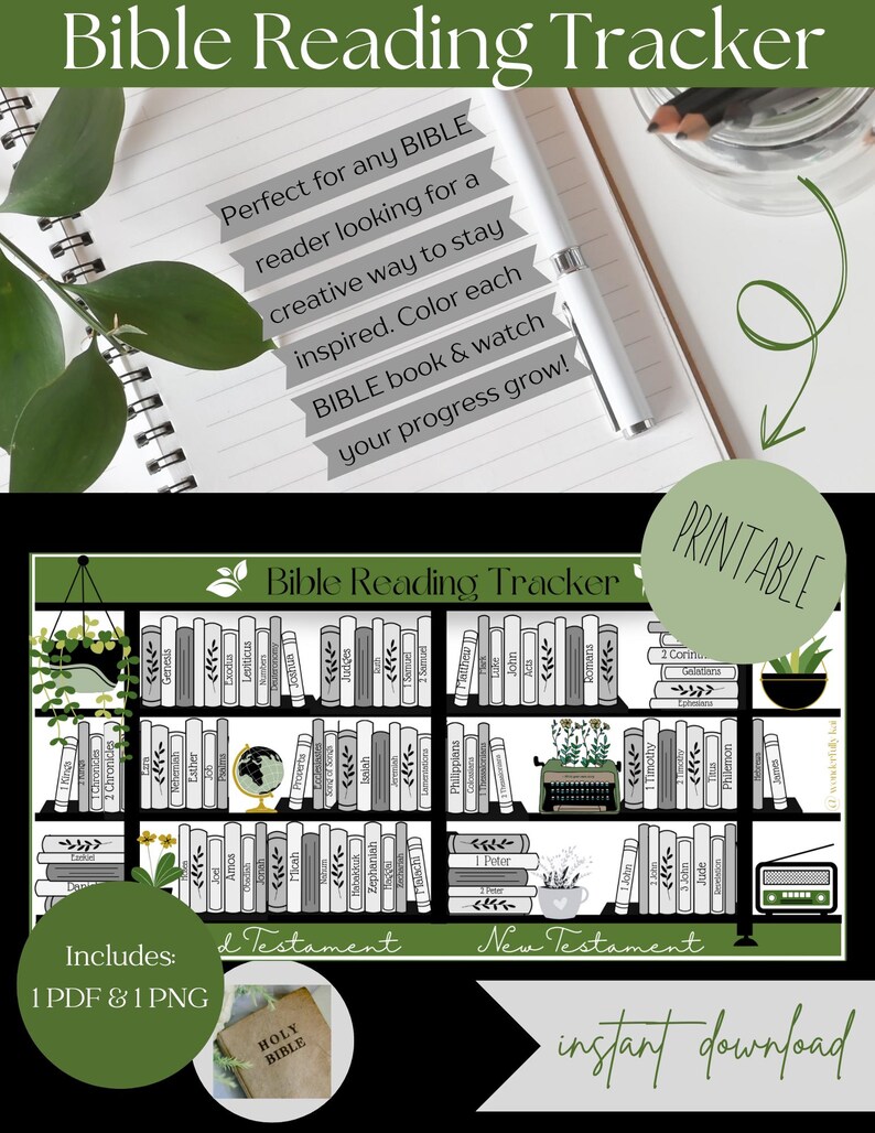Bible Reading Tracker / Aesthetic Books of the Bible Reading Tracker ...