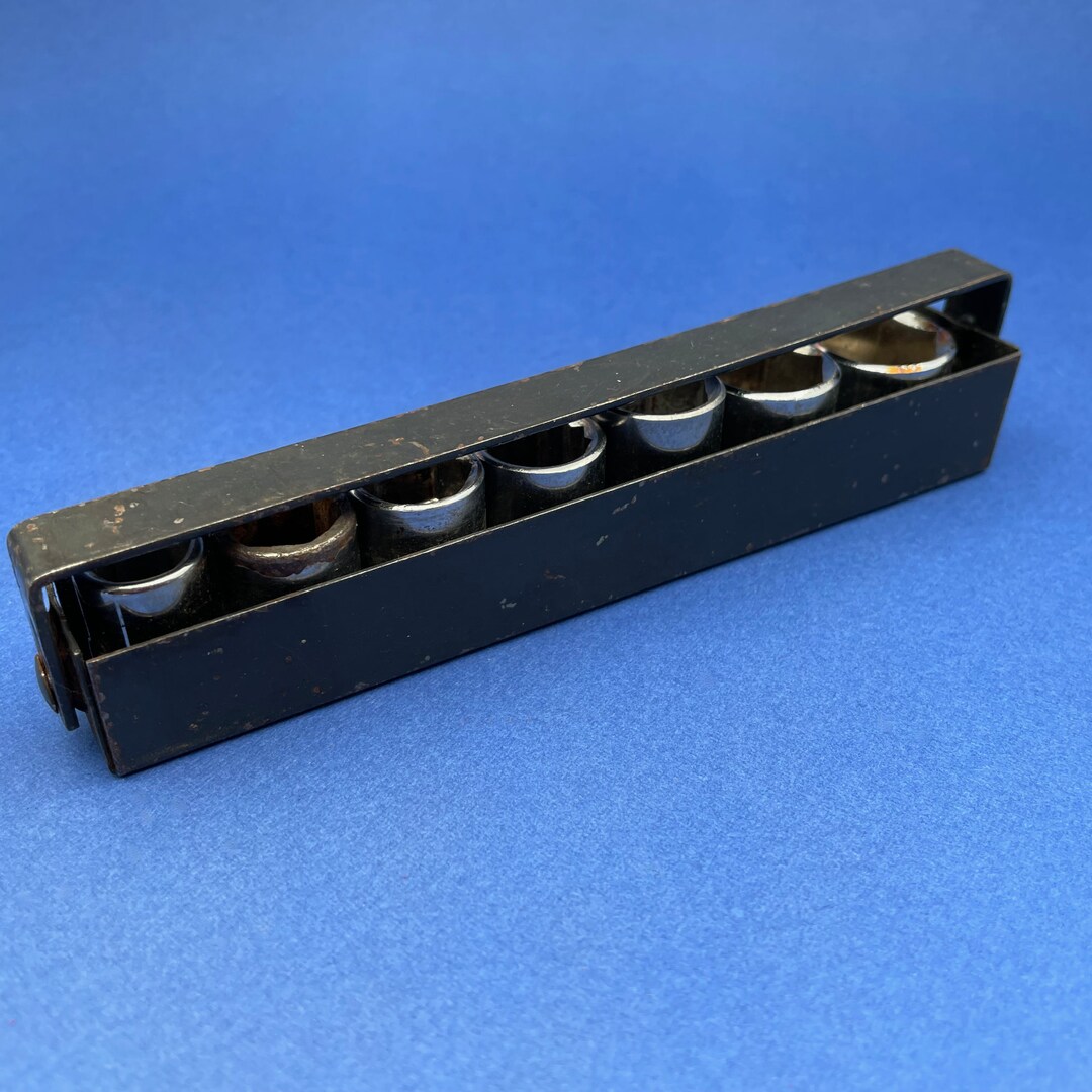 Vintage Socket Wrench Holder . Small Metal Rectangular Holder ...