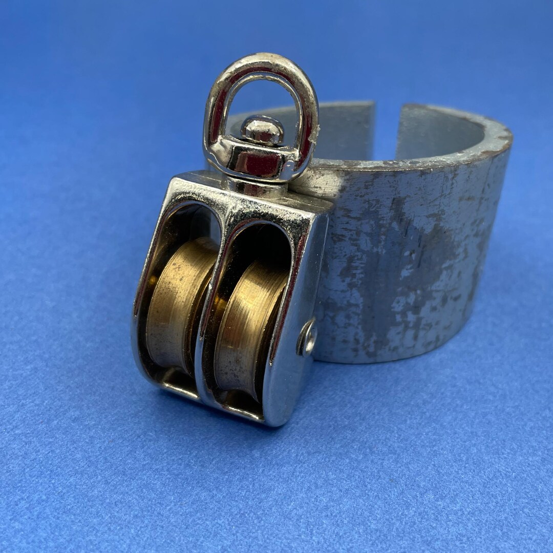 Vintage Double Rope Swivel Pulley . Industrial Hardware . DIY Make ...