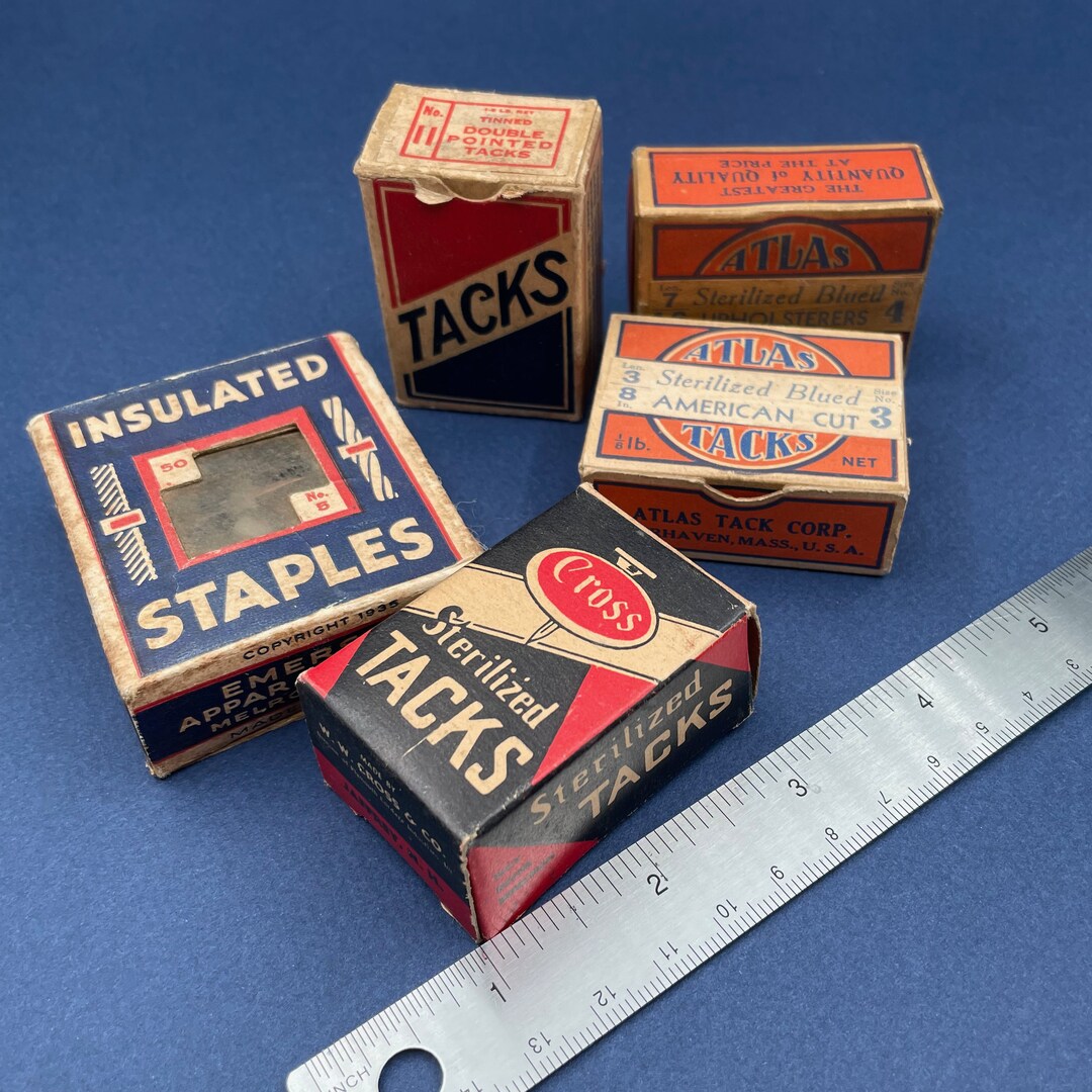 Vintage Hardware Destash: Emerson Staples, Atlas & Cross Tacks - Etsy