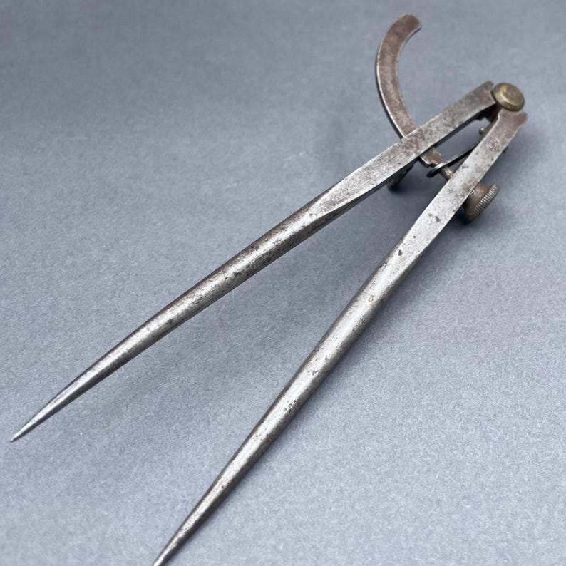 Vintage 7 Round Leg Divider . Peck Stow & Wilcox Wing Divider Compass ...