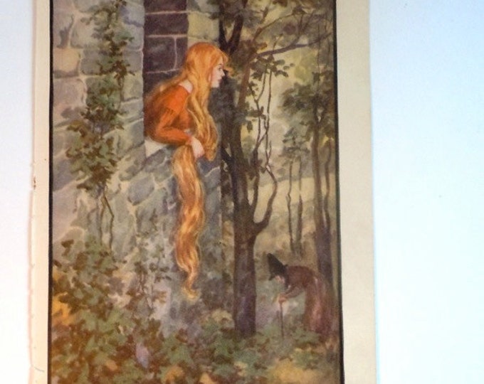Rapunzel Vintage Childrens Book Illustration 1920s - Etsy