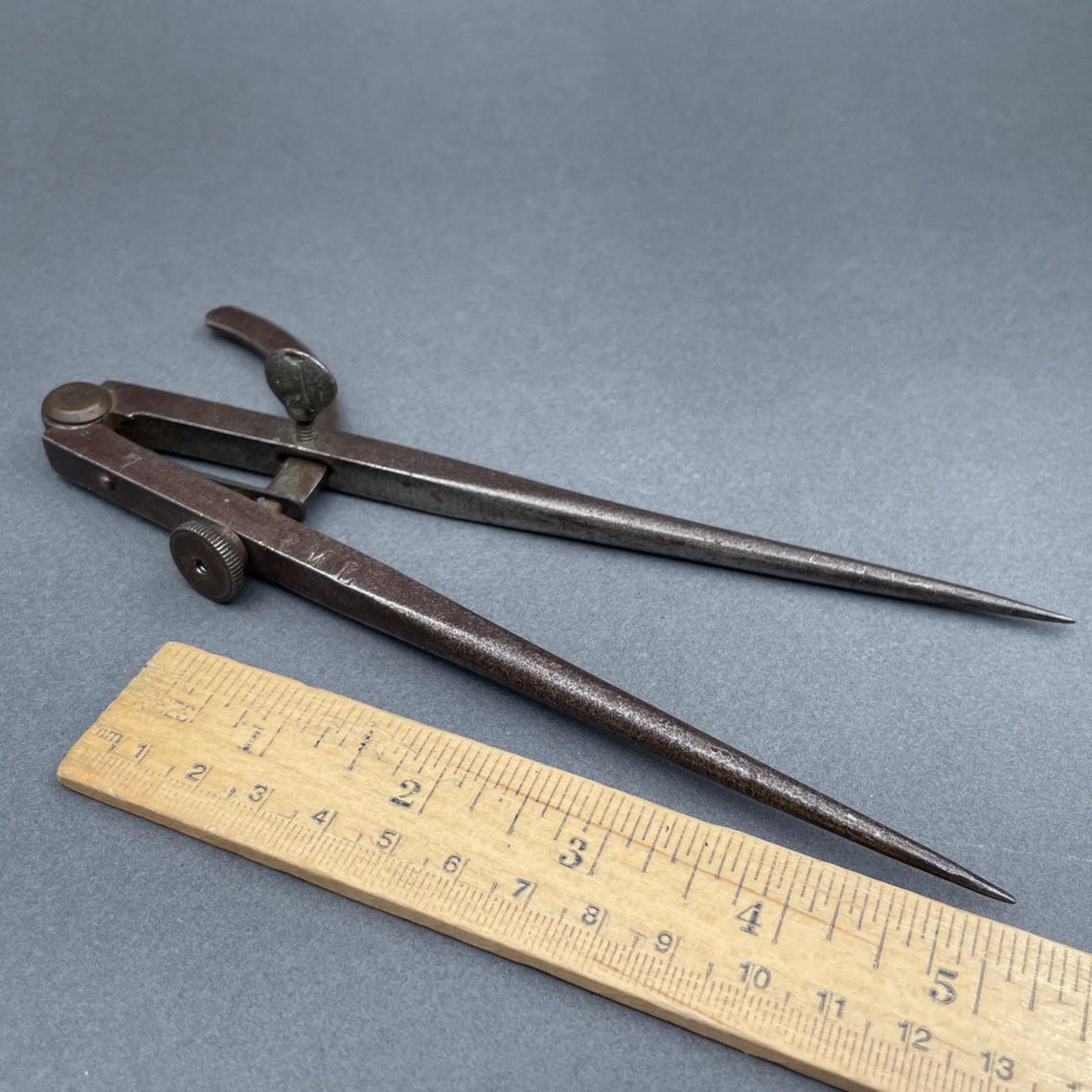 Vintage 7 Round Leg Divider . Peck Stow & Wilcox Wing Divider Compass ...