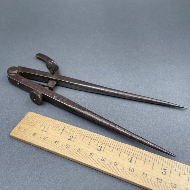Vintage 7 Round Leg Divider . Peck Stow & Wilcox Wing Divider Compass ...