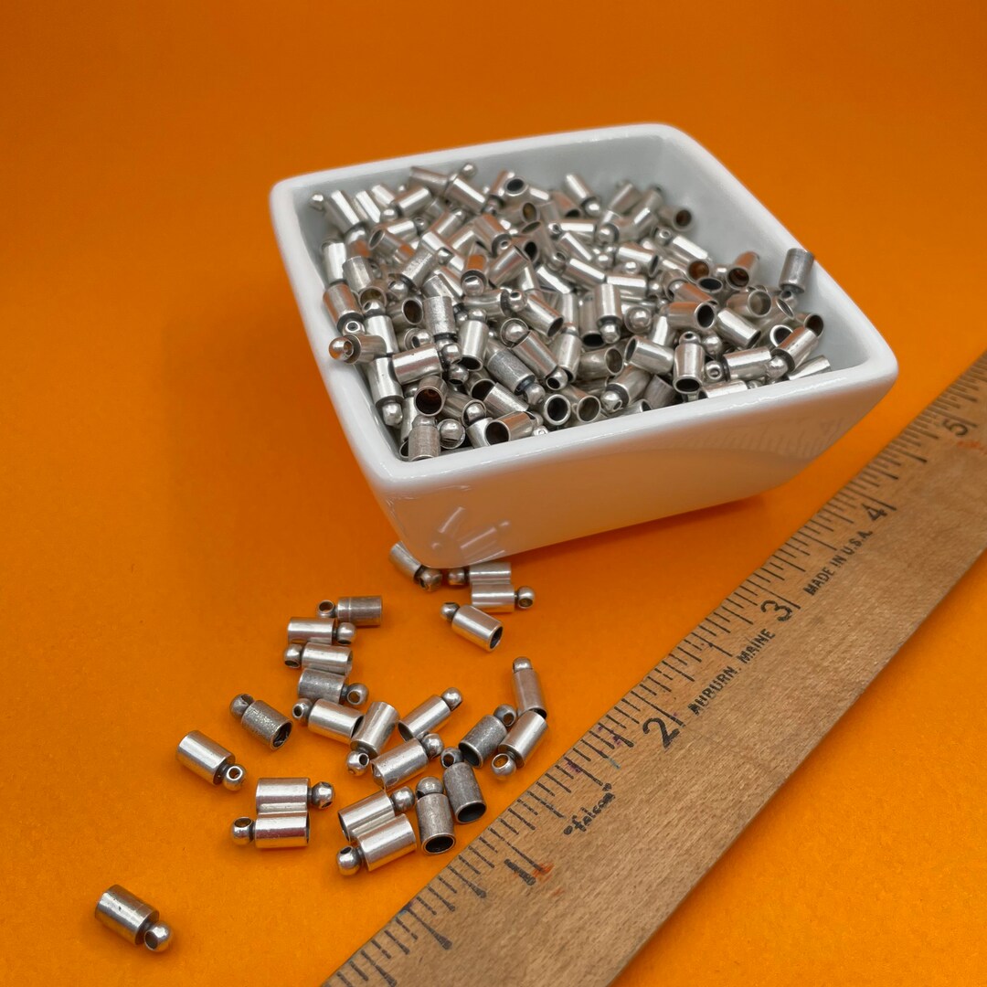 Lot of Base Metal End Caps . Jewelry Making Supply . Cord Ends 3mm ...