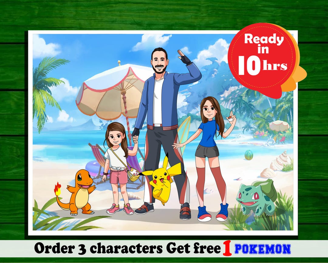 Custom Poke Style Portraits Poke Cards Digital Image Poke Pet Monster ...