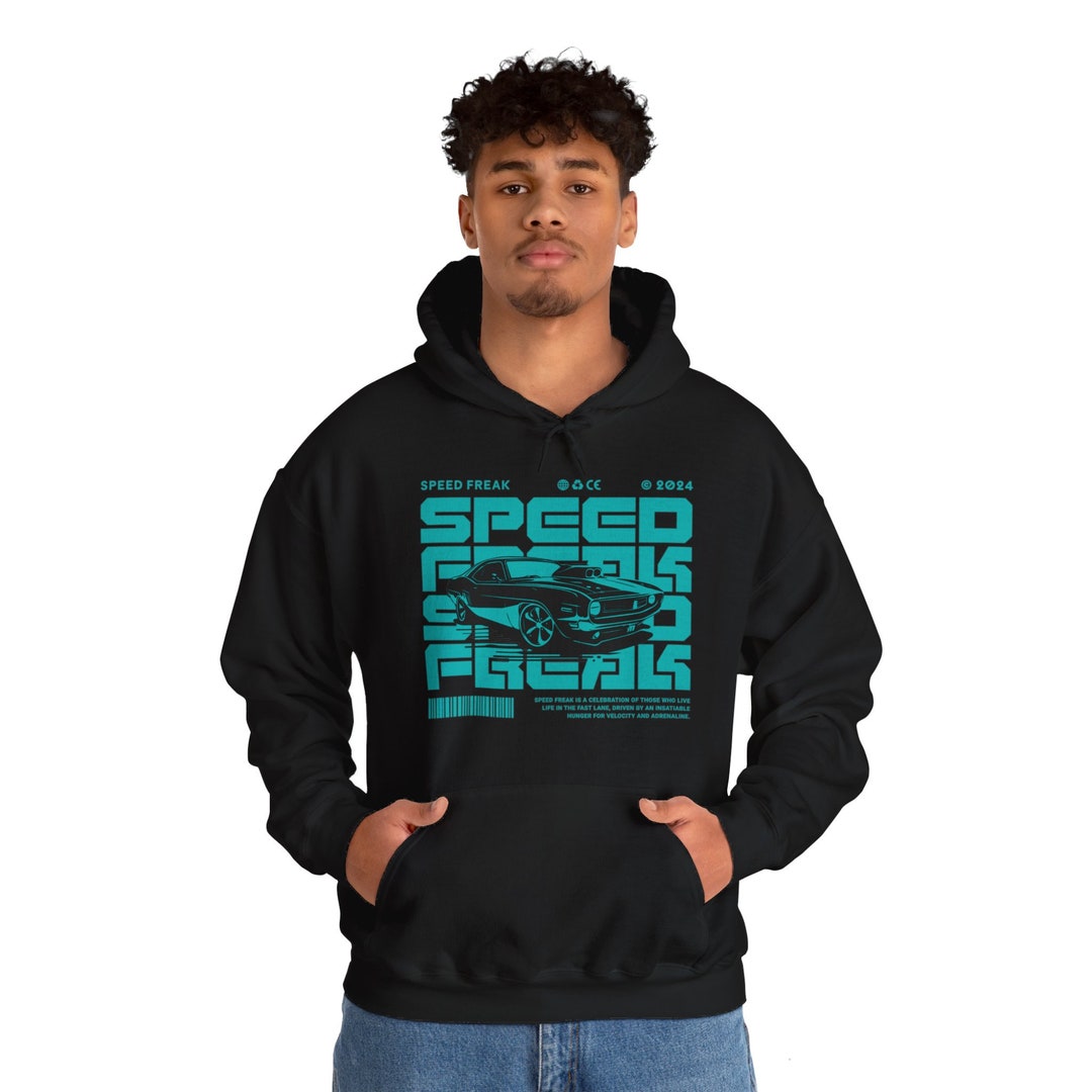 Racing Car Hoodie, Speed Demon Pullover, Race Track Sweatshirt ...
