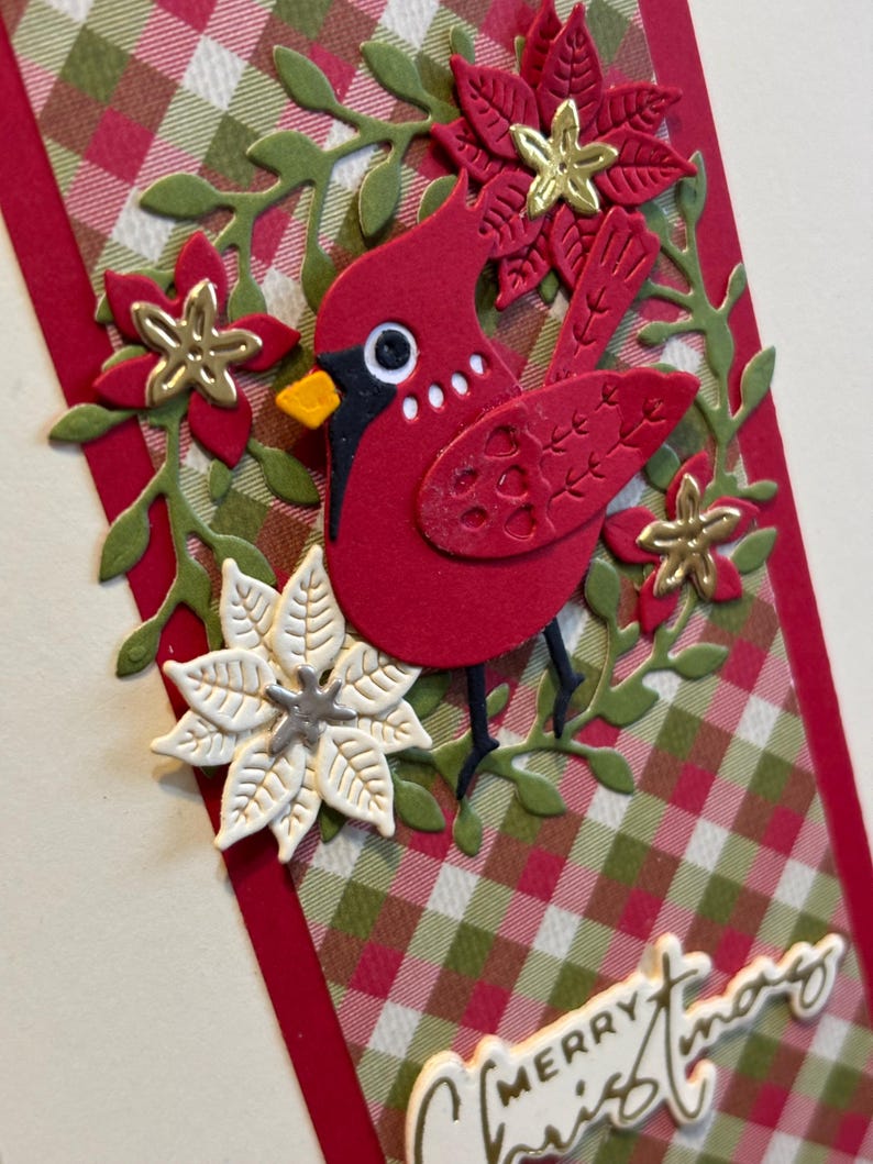 Handmade, Christmas Card, Holiday Greeting Card, Red Cardinal Card ...
