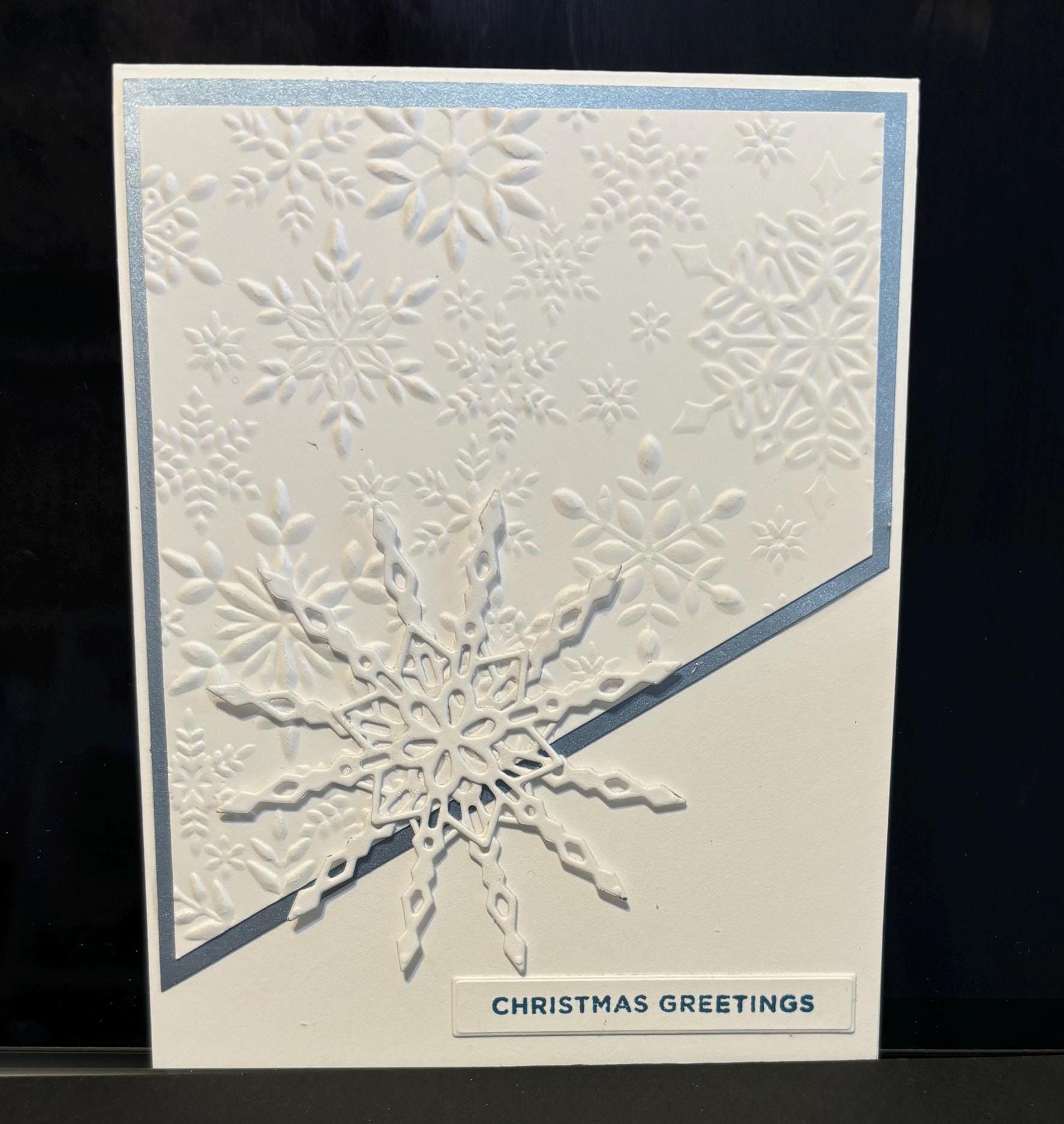 Handmade Embossed Christmas Card: Snowflake - Etsy