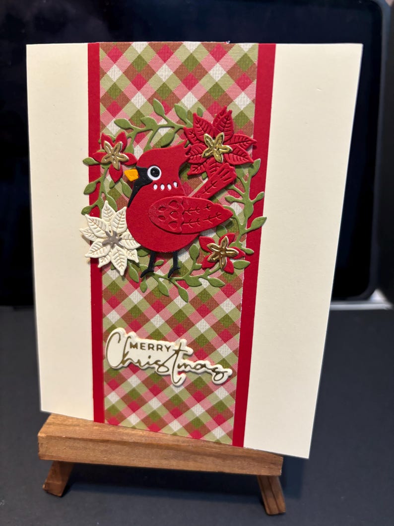 Handmade, Christmas Card, Holiday Greeting Card, Red Cardinal Card ...