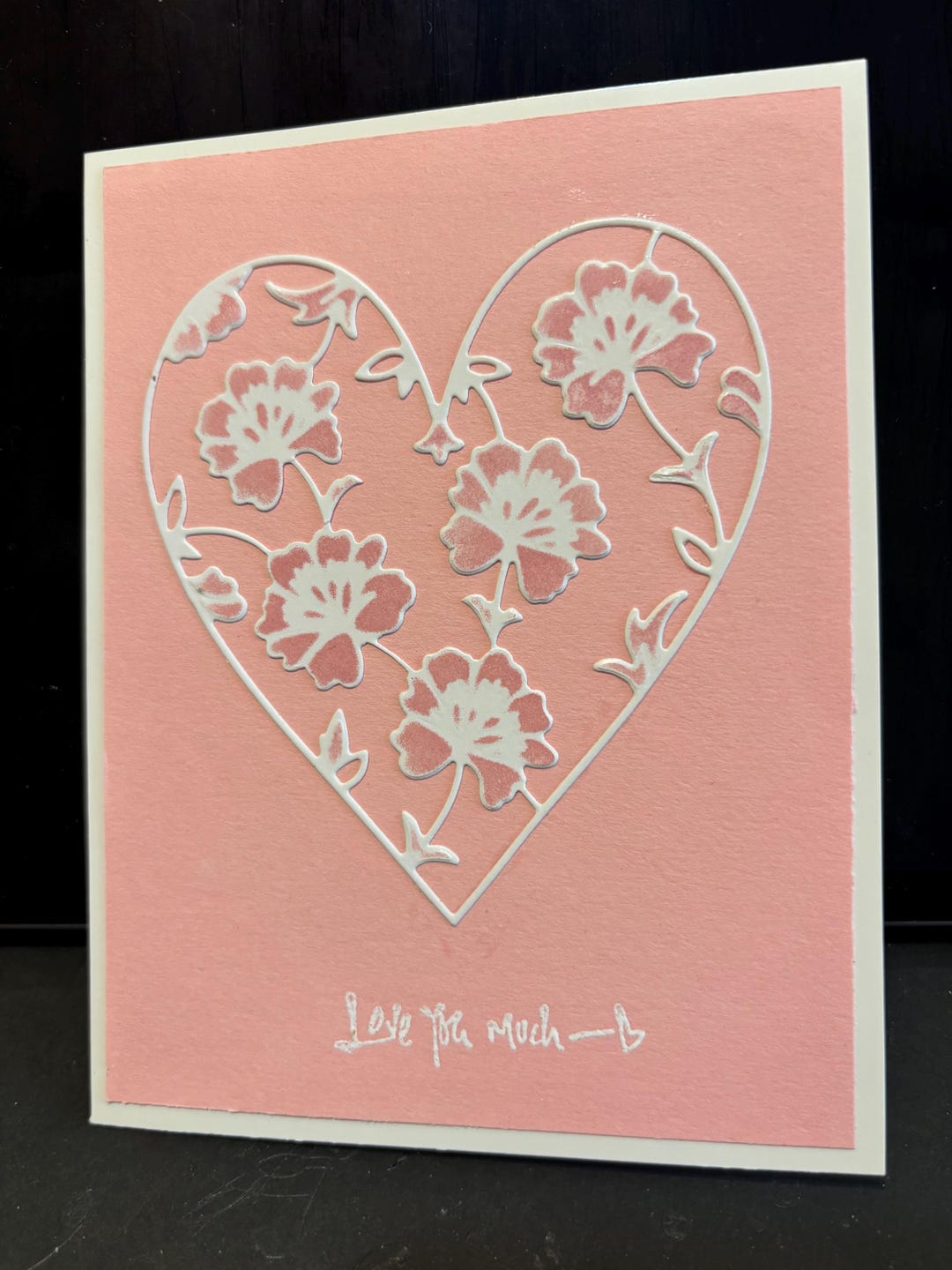 Floral Heart Valentine Card: Embossed Love You Much Sentiment - Etsy
