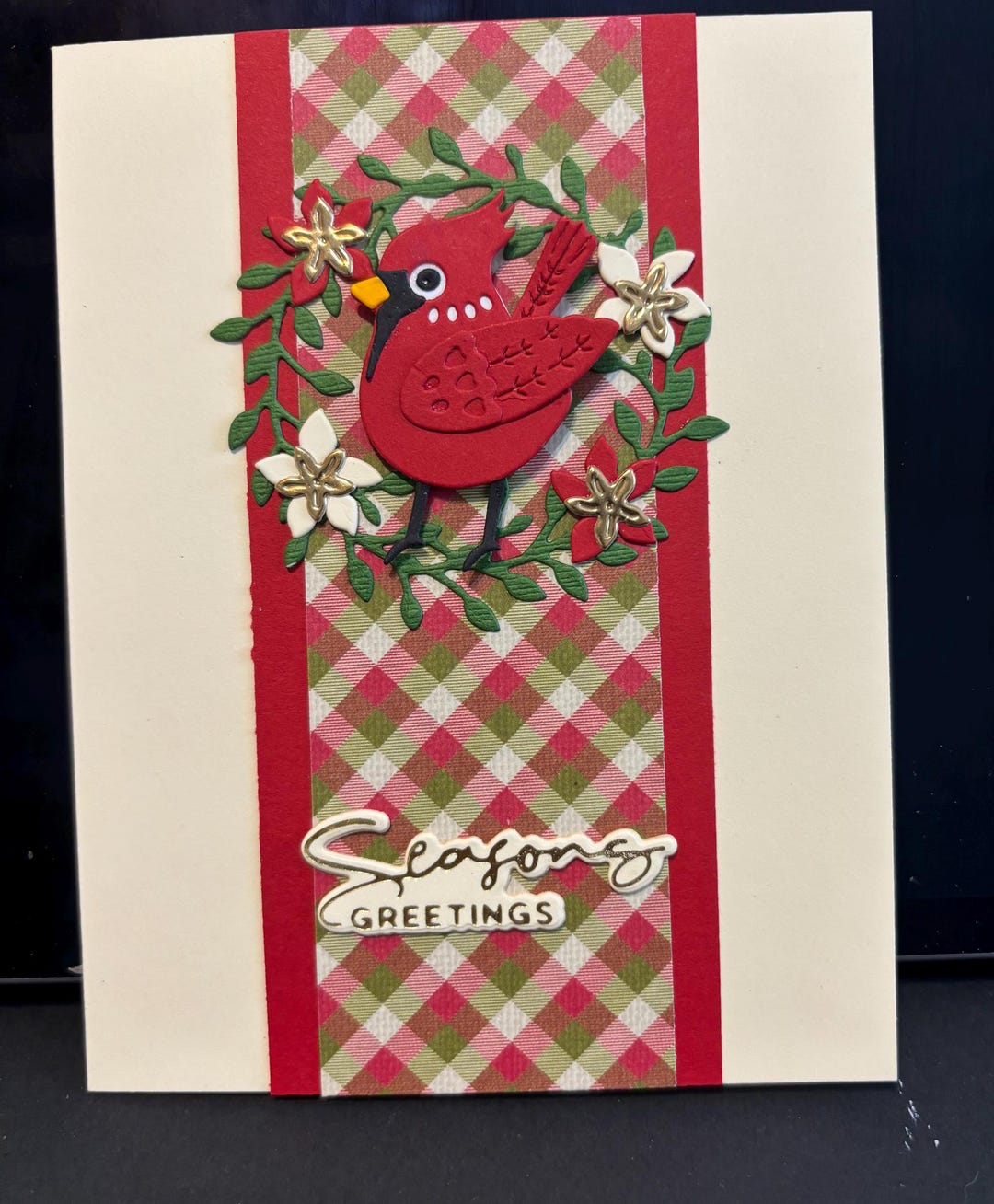 Handmade, Christmas Card, Holiday Greeting Card, Red Cardinal Card ...
