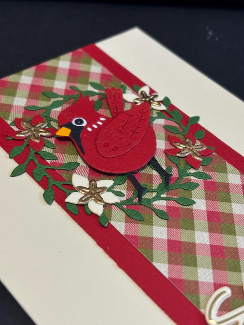 Handmade, Christmas Card, Holiday Greeting Card, Red Cardinal Card ...