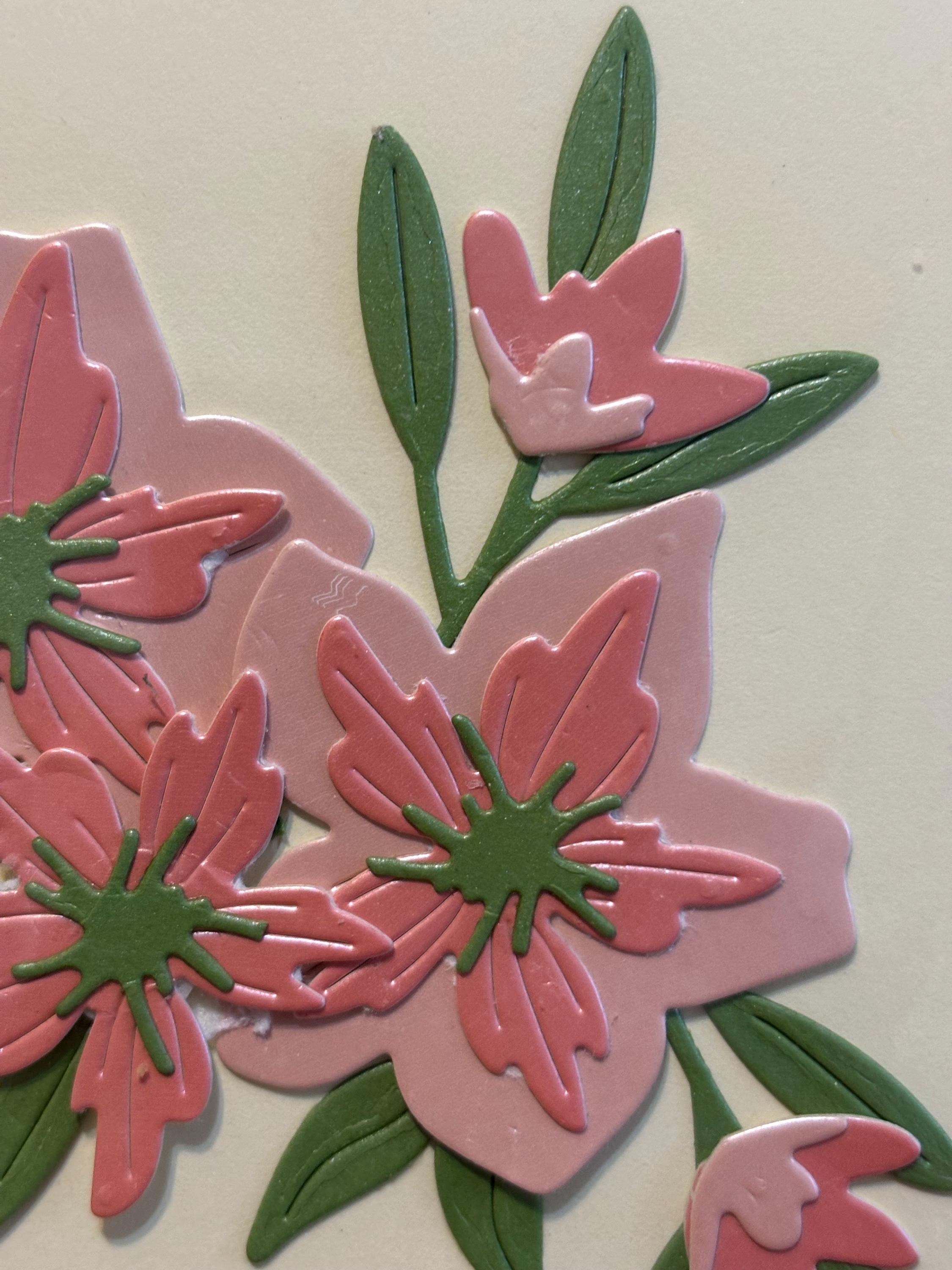 Handmade, Greeting Card, "just a Note" Sentiment, Die Cut Flowers ...