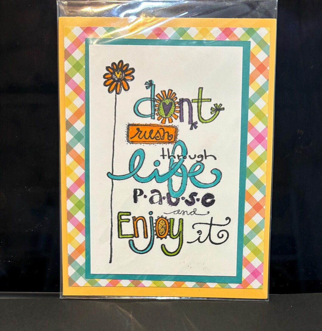 Handmade Greeting Card: "don't Rush Through Life" - Etsy