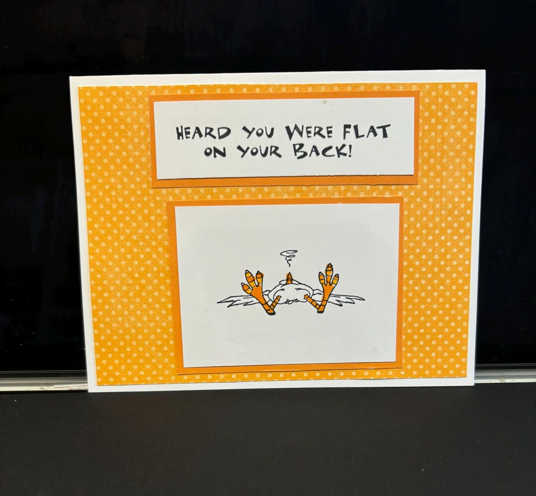 Handmade, Get Well Card, Greeting Card, Rubber Stamped Card, Humorous ...
