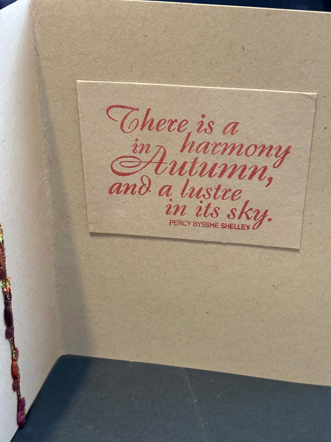 Handmade, Fall Greeting Card, Gold Embossed Autumn Leaves, Kraft Card ...