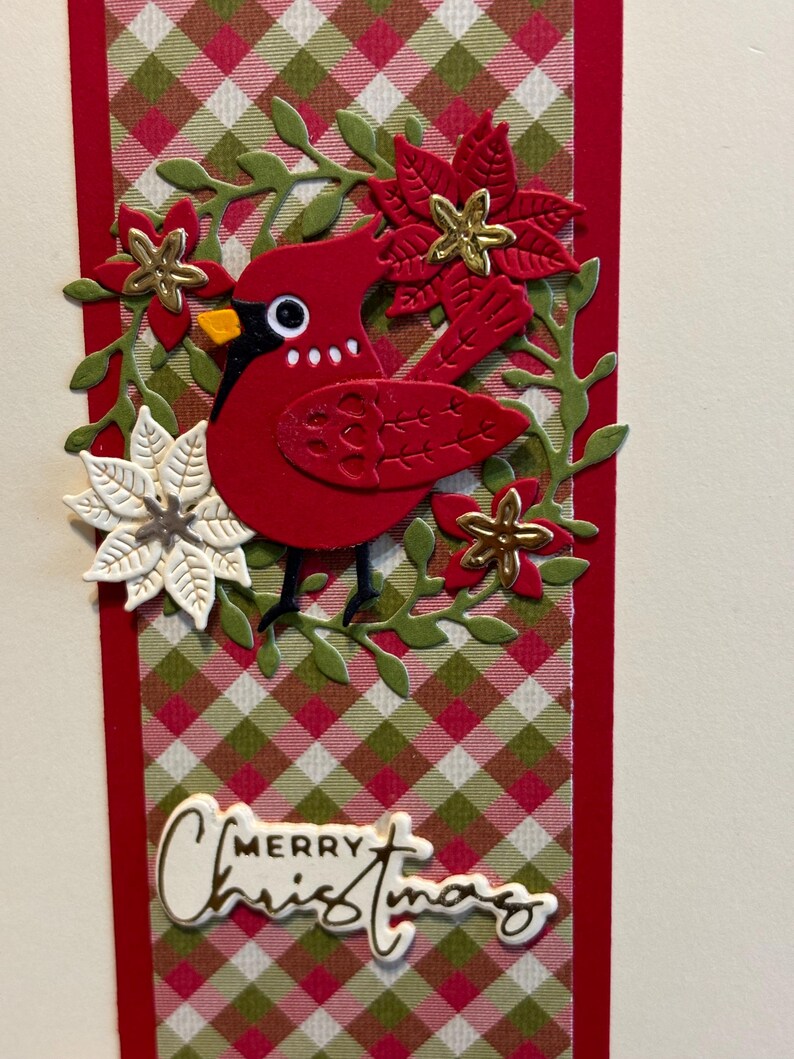 Handmade, Christmas Card, Holiday Greeting Card, Red Cardinal Card ...
