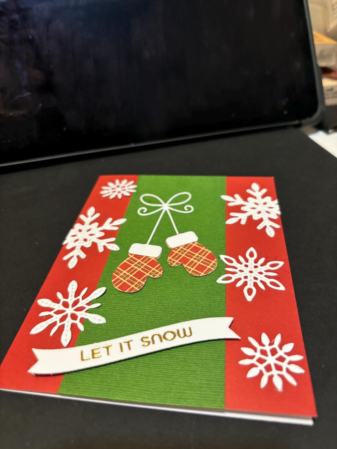 Handmade, Christmas Card, Holiday Greeting Card, Mittens Card ...