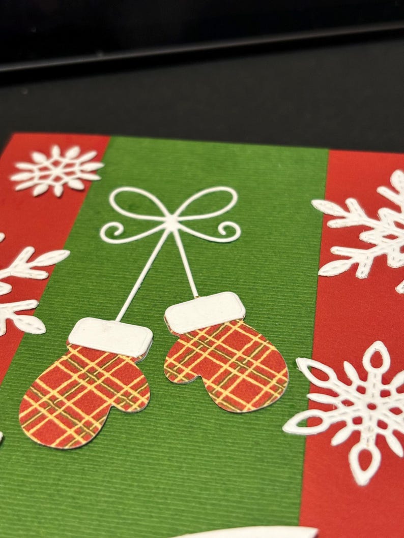 Handmade, Christmas Card, Holiday Greeting Card, Mittens Card ...