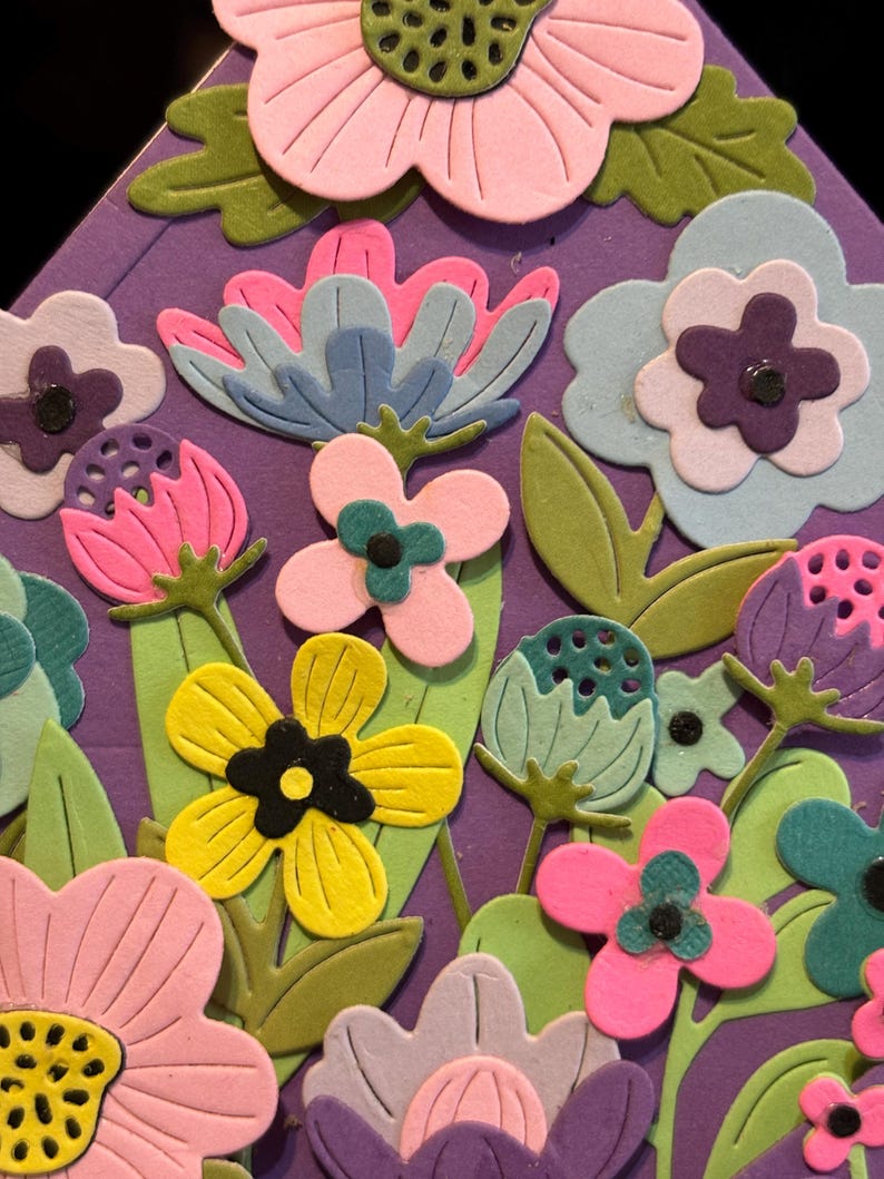 Handmade, Birthday Card, Die-cut Flower Card, Envelope Shaped Card ...