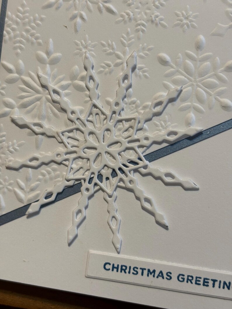 Handmade Embossed Christmas Card: Snowflake - Etsy
