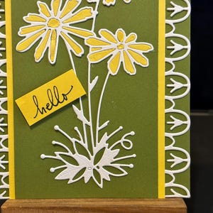 Handmade, Greeting Card, "hello" Card, Die Cut Floral Card, Blank ...