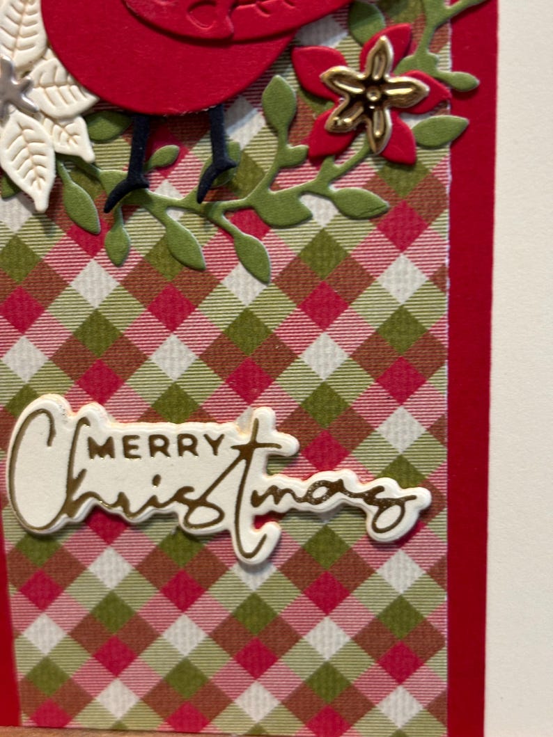 Handmade, Christmas Card, Holiday Greeting Card, Red Cardinal Card ...