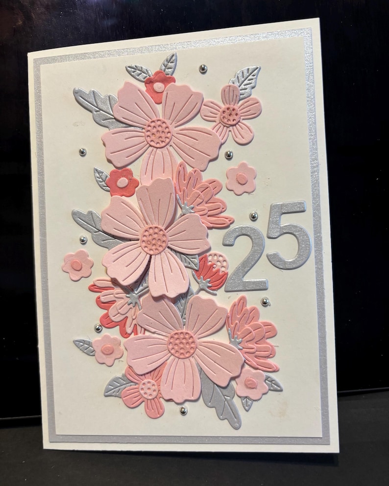 Handmade Greeting Card, 25th Anniversary Card, 25th Birthday Card, 25th ...