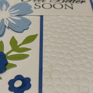 Handmade Floral Get Well Card: Blue & White Die Cut Flowers - Etsy