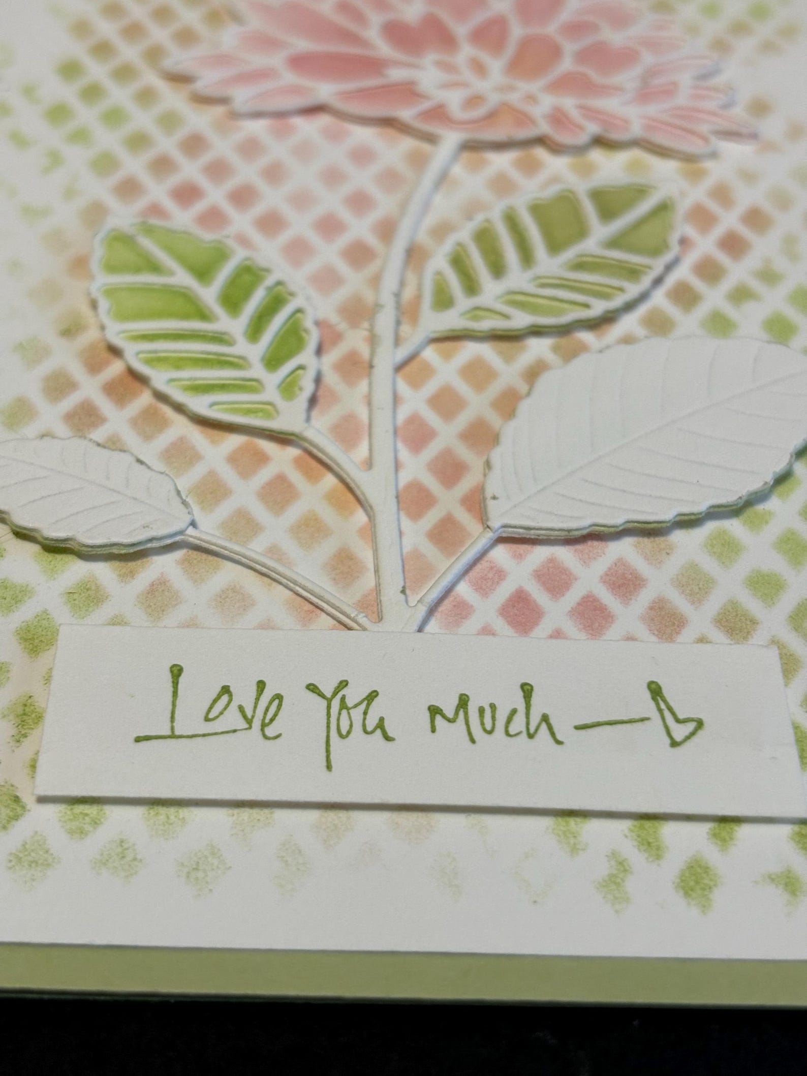 Handmade, Greeting Card, "love You Much" Sentiment, Stenciled ...