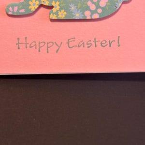 Handmade Easter Card: Floral Bunny With Pink Ribbon - Etsy